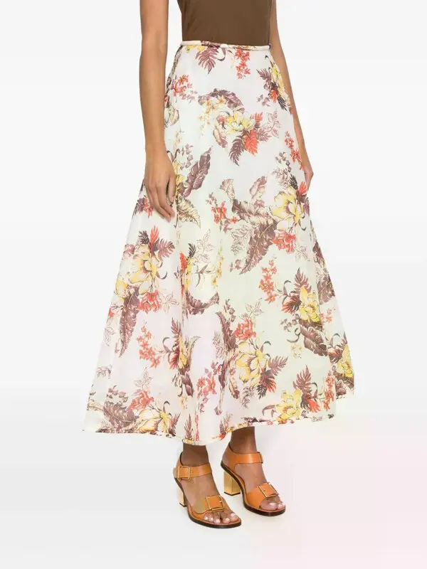 Zimmermann Matchmaker Floral-print A-line Skirt