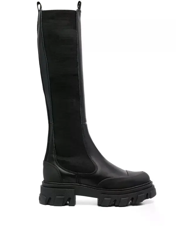 GANNI Knee-high Chelsea Boots - Black