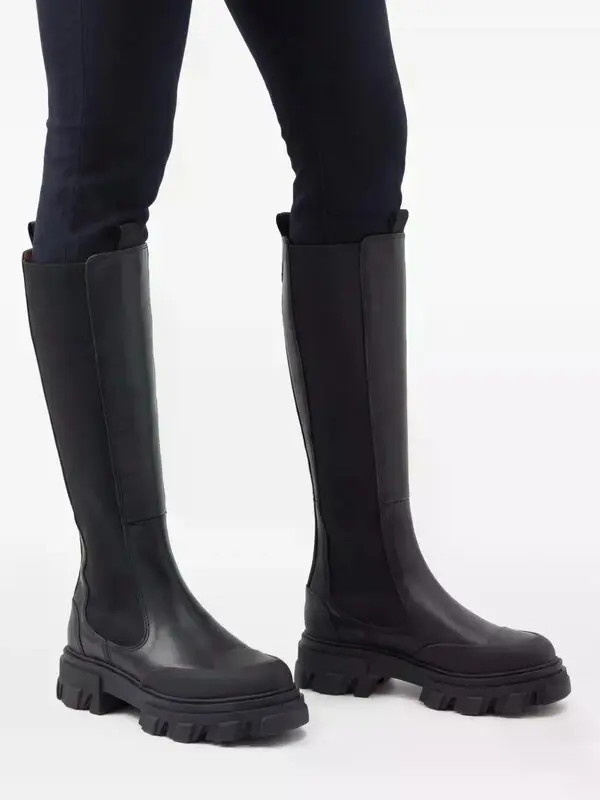 GANNI Knee-high Chelsea Boots - Black