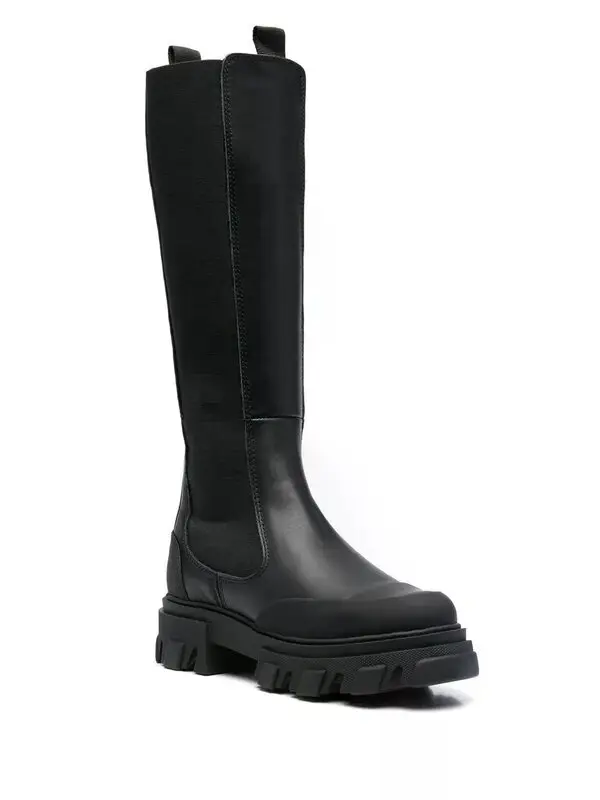 GANNI Knee-high Chelsea Boots - Black