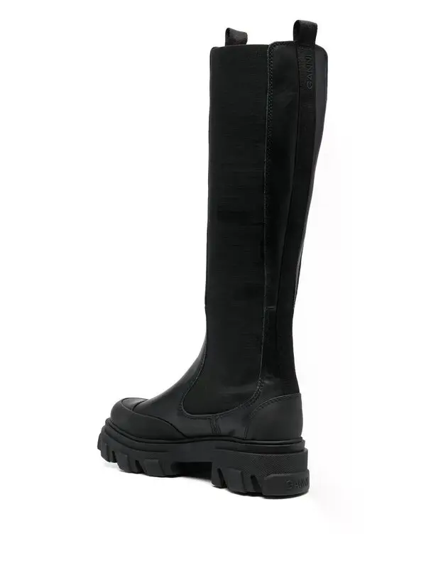 GANNI Knee-high Chelsea Boots - Black