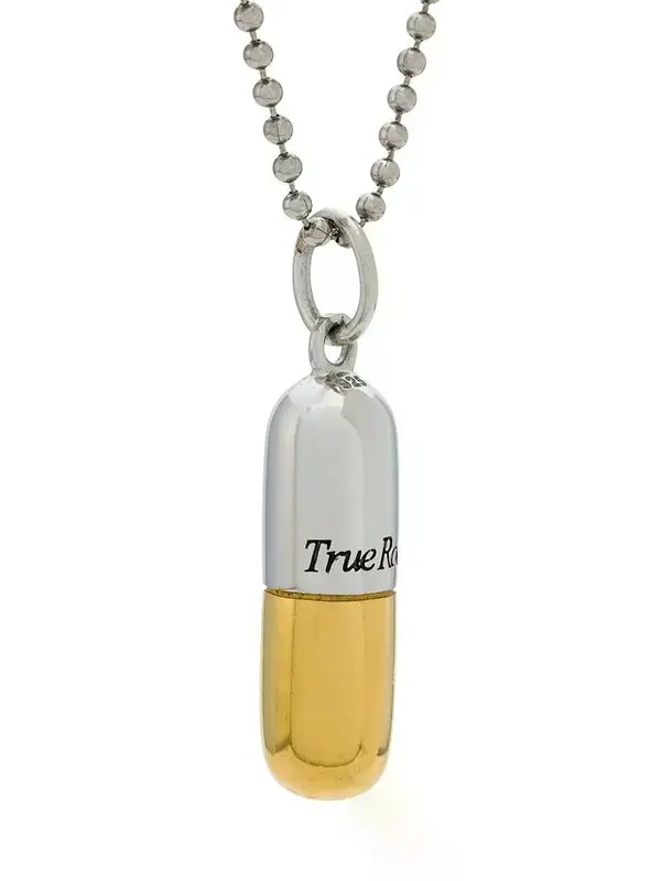 TRUE ROCKS Small Pill Pendant Necklace - Metallic