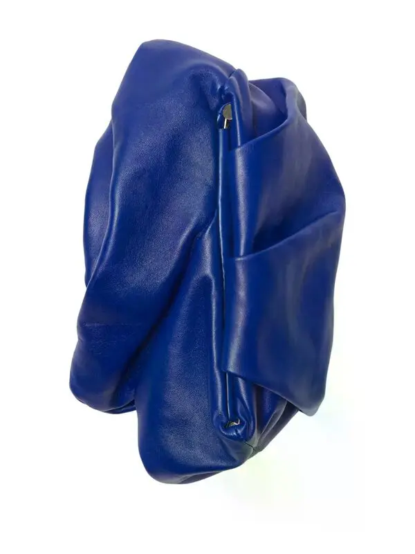 Burberry Ruched Leather Clutch Bag - Blue