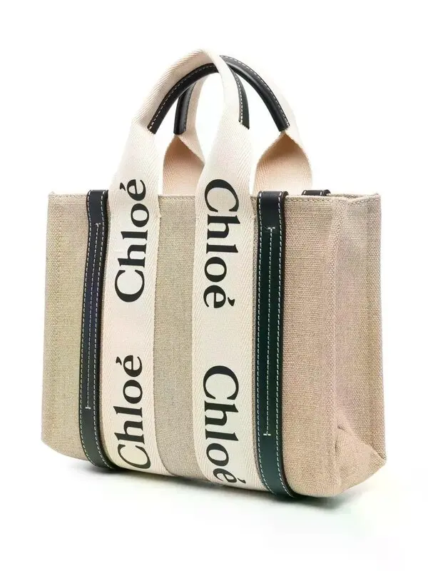 Chloé Woody Logo-strap Tote Bag - Neutrals