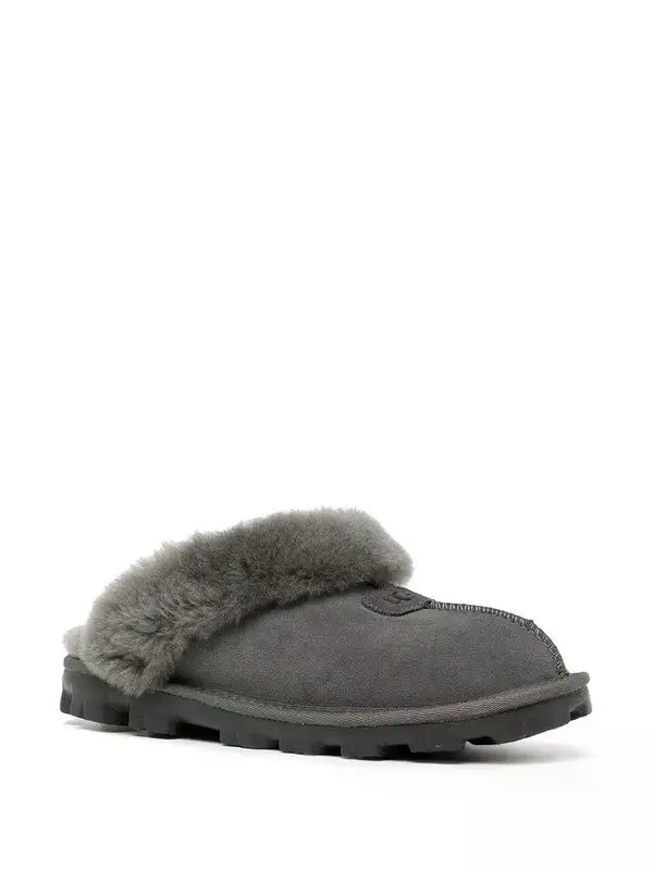 UGG Coquette Fur-trimmed Slippers - Grey