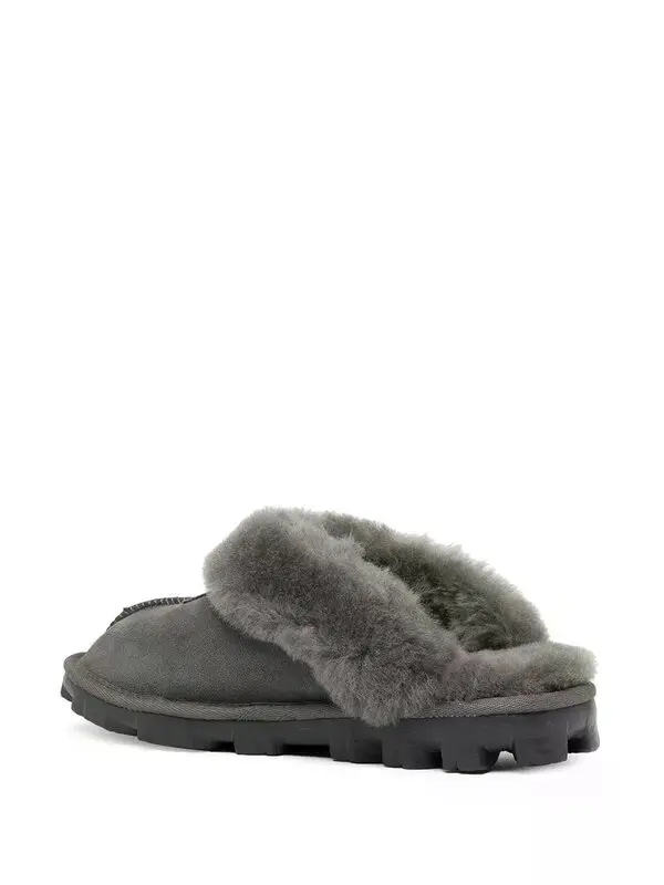 UGG Coquette Fur-trimmed Slippers - Grey
