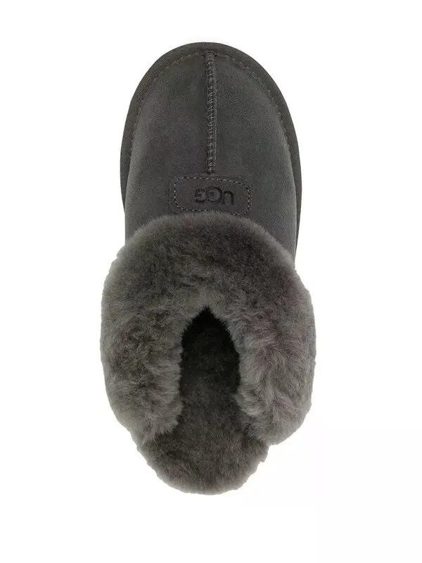 UGG Coquette Fur-trimmed Slippers - Grey