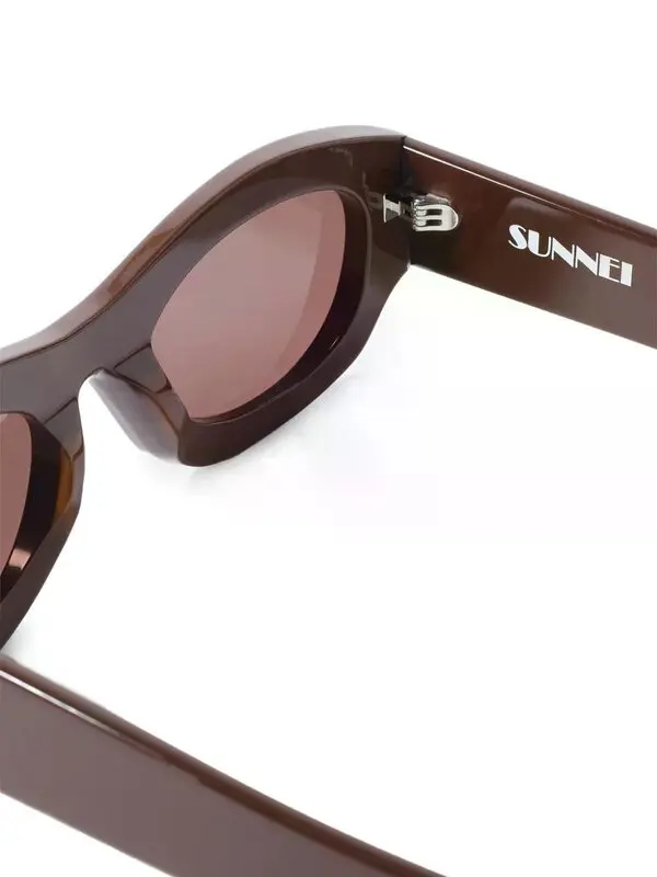 Sunnei Geometric-frame Sunglasses - Brown