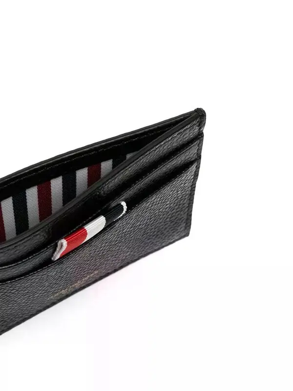 Thom Browne Grosgrain-tab Leather Cardholder - Black