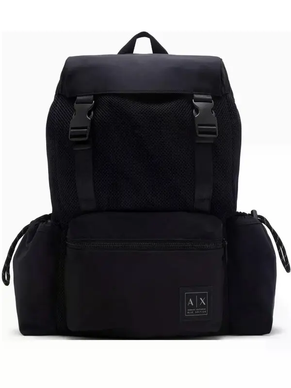 Armani Exchange Logo-patch Backpack - Blue