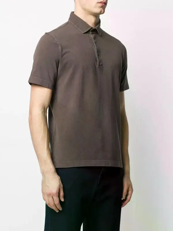DRUMOHR Plain Short-sleeved Polo Shirt - Brown