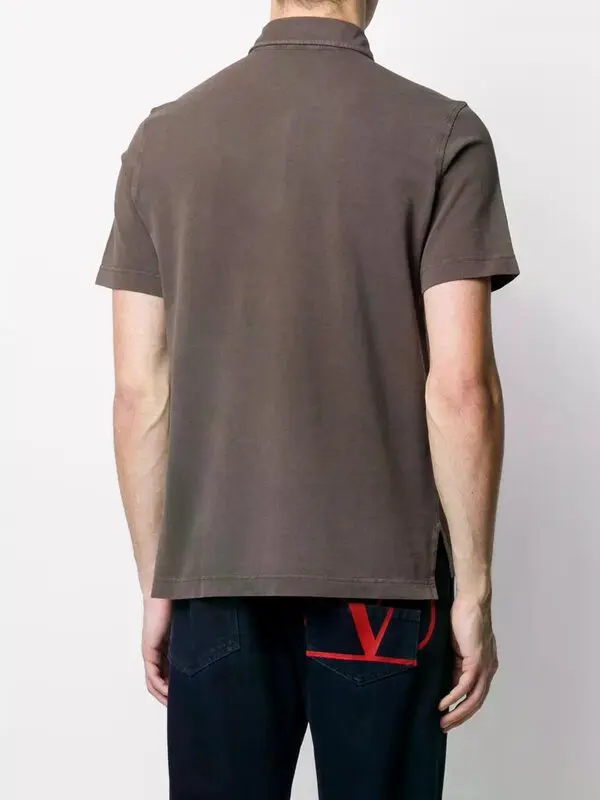 DRUMOHR Plain Short-sleeved Polo Shirt - Brown