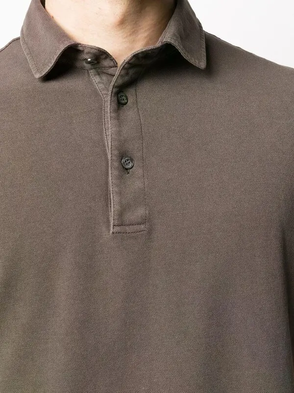 DRUMOHR Plain Short-sleeved Polo Shirt - Brown