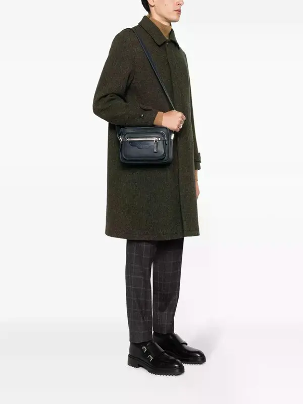 Santoni Tumbled Leather Shoulder Bag