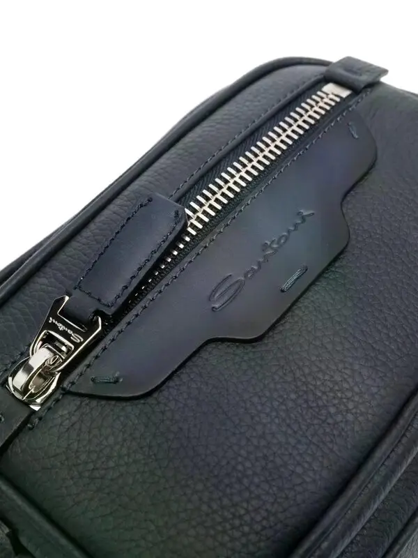 Santoni Tumbled Leather Shoulder Bag