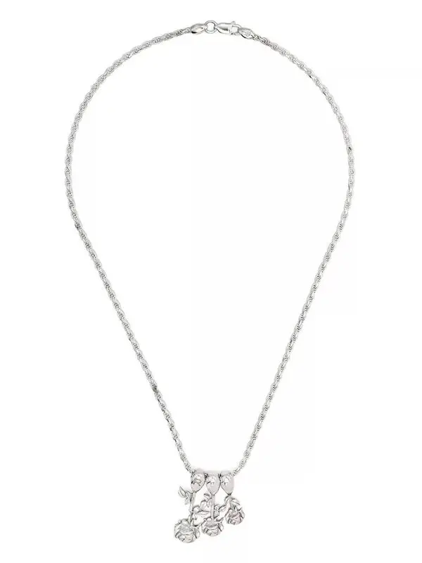 ROSES METALS Sterling Rose Pendant Necklace - Silver