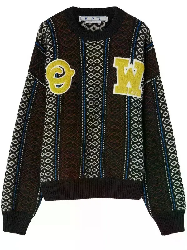 Off-White Intarsia-knit Logo-embellished Jumper