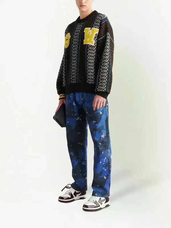 Off-White Intarsia-knit Logo-embellished Jumper
