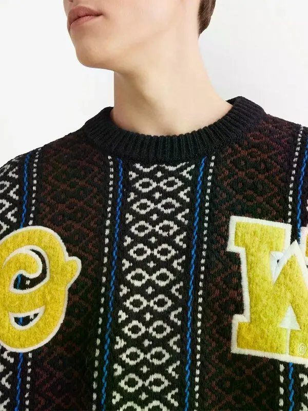 Off-White Intarsia-knit Logo-embellished Jumper