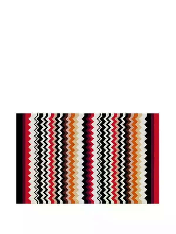 Missoni Zigzag-patterned Bath Mat 90 Cm X 60 Cm - Red