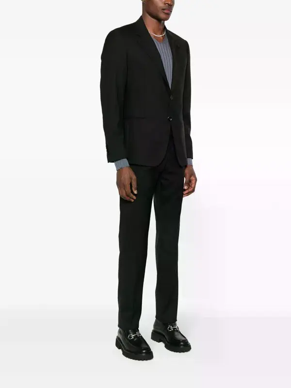 LARDINI Single Breasted Wool Suit - Black