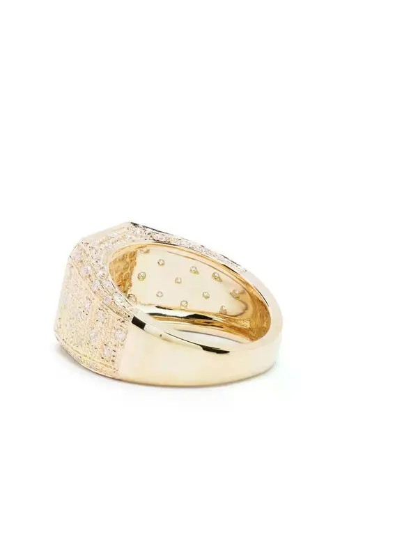 Yvonne Léon 9kt Yellow Diamond Signet Ring