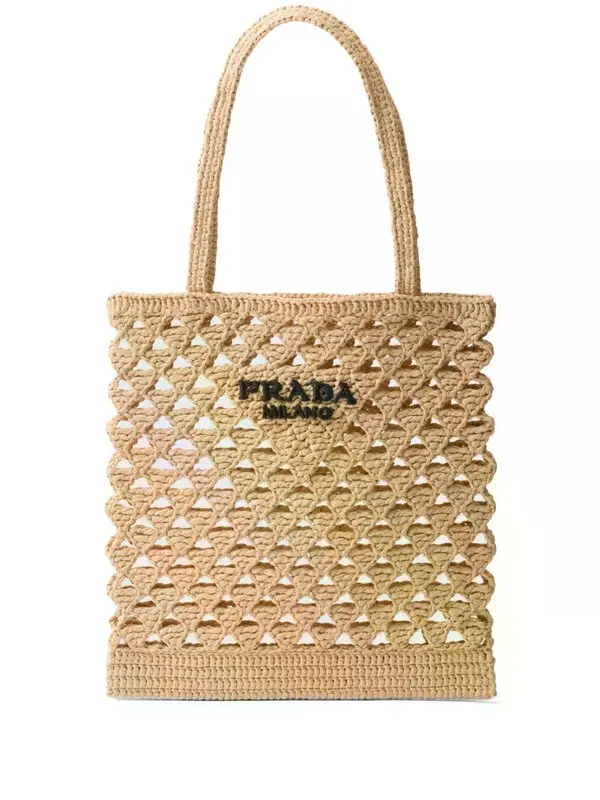 Prada Woven Crochet Tote Bag