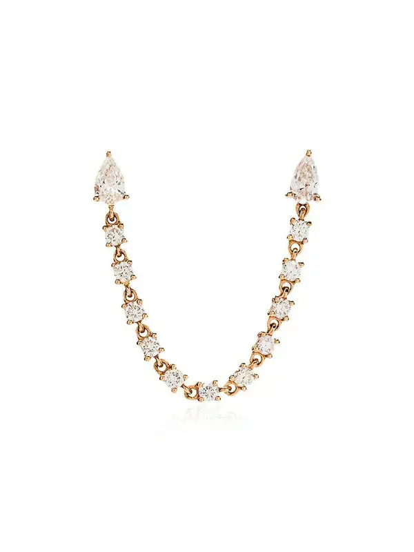 ANITA KO 18kt Rose And Diamond Loop Earring - Gold