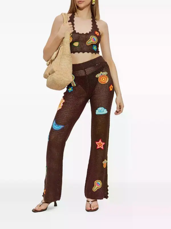 Casablanca Crochet-knit Halterneck Top