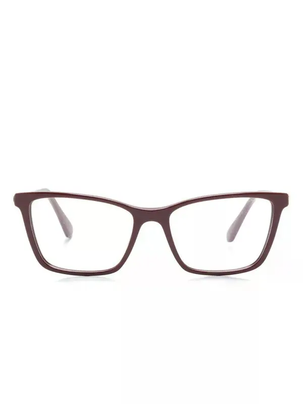 SWAROVSKI Rectangle Frame Glasses With Logo-engraved Arm - Red