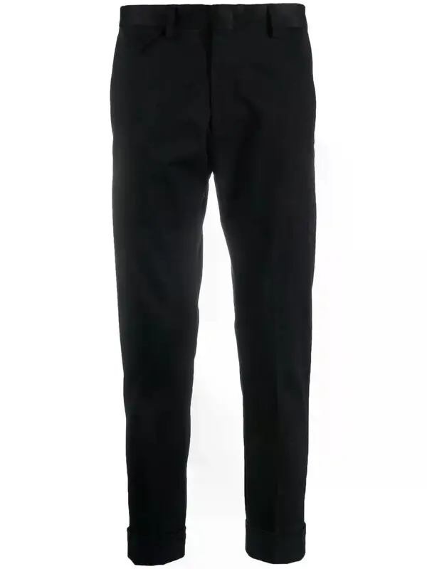 LOW BRAND Low-rise Cropped Tailored Trousers - Black