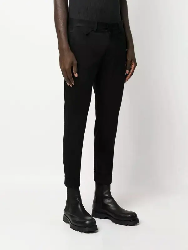 LOW BRAND Low-rise Cropped Tailored Trousers - Black