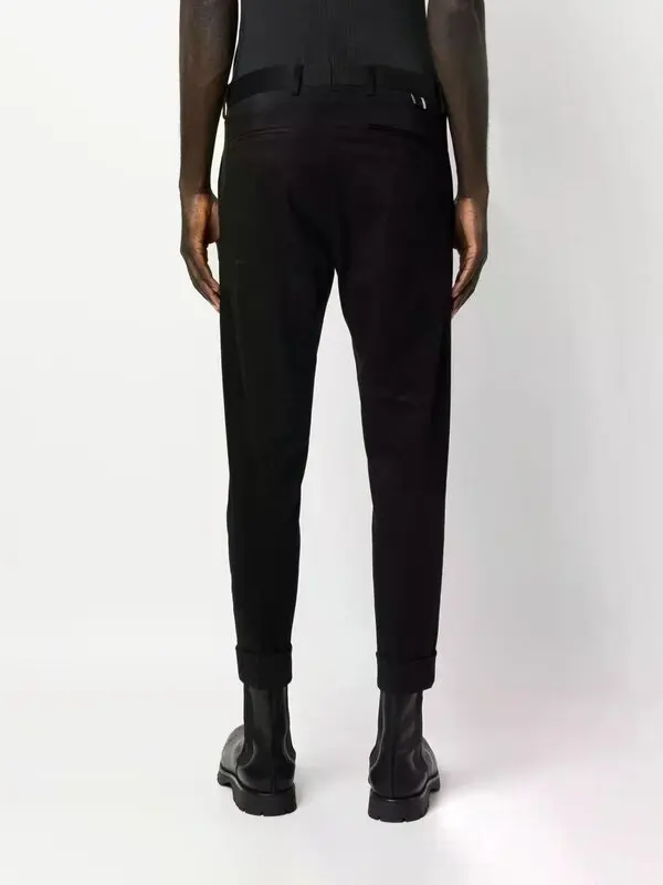 LOW BRAND Low-rise Cropped Tailored Trousers - Black