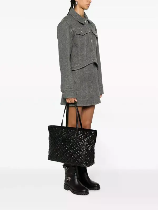 Moschino Logo-plaque Quilted Tote Bag