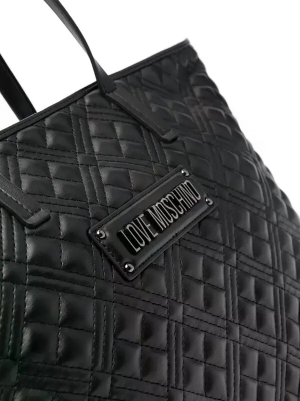Moschino Logo-plaque Quilted Tote Bag