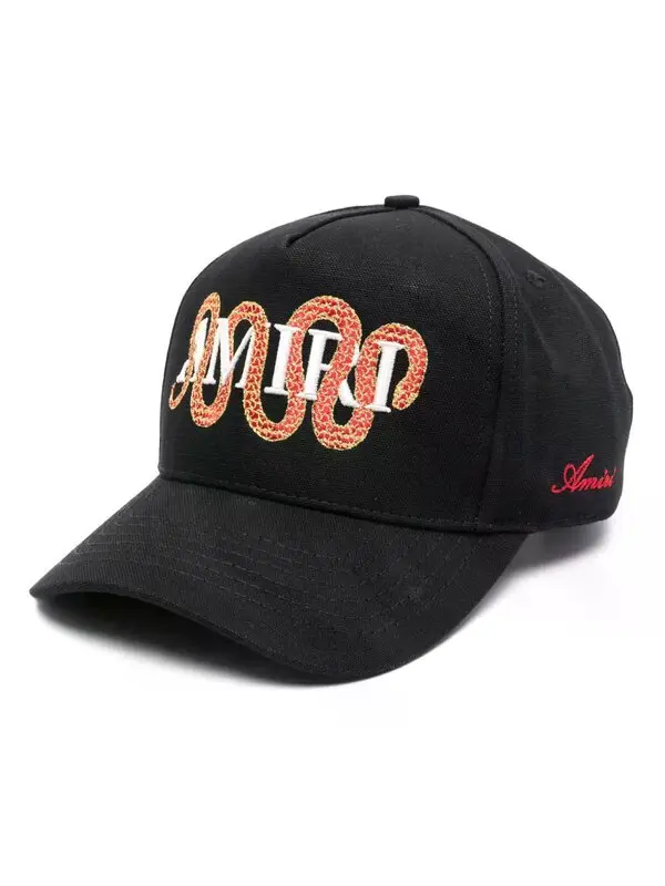 Amiri Snake Embroidered Cap - Black