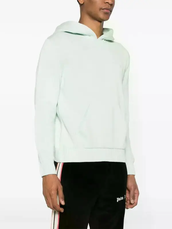 Palm Angels Logo-embroidered Knitted Hoodie