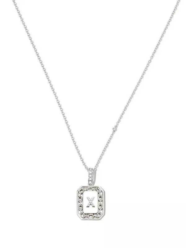 Shay X Initial Diamond Necklace - Silver