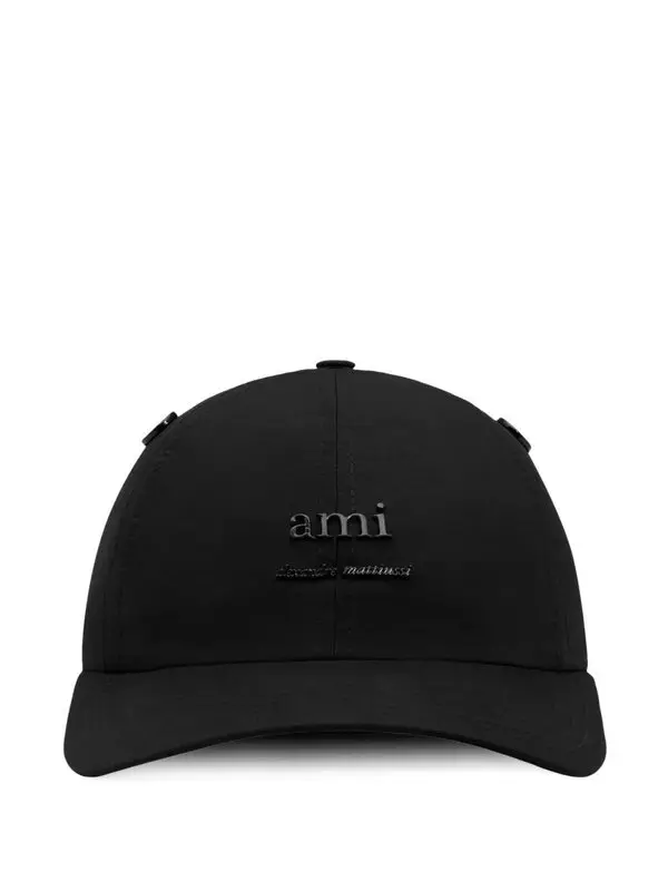 AMI Paris Plaque Cap - Black