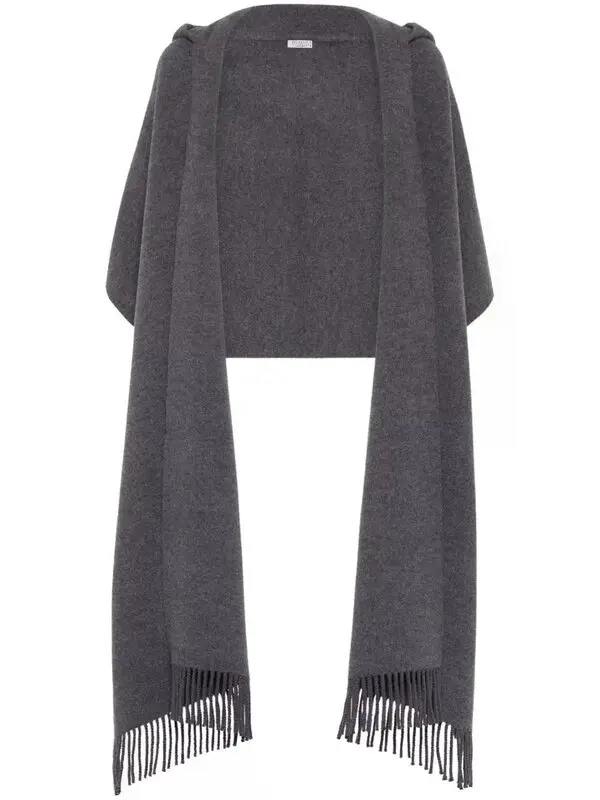 Brunello Cucinelli Fringe-trim Knitted Scarf - Grey