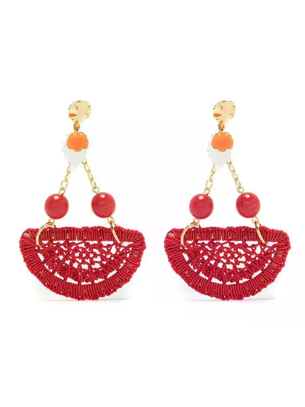 AMIR SLAMA Crochet Earrings - Red