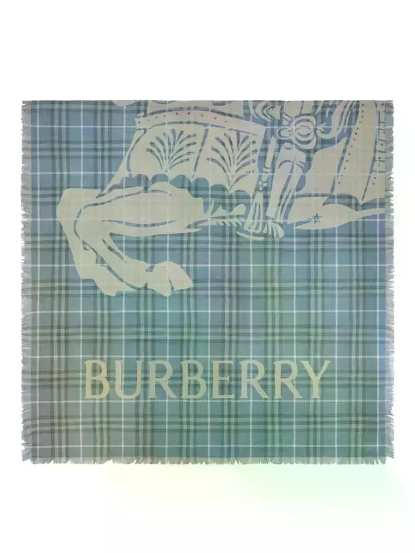 Burberry Signature Knight Motif Scarf - Blue