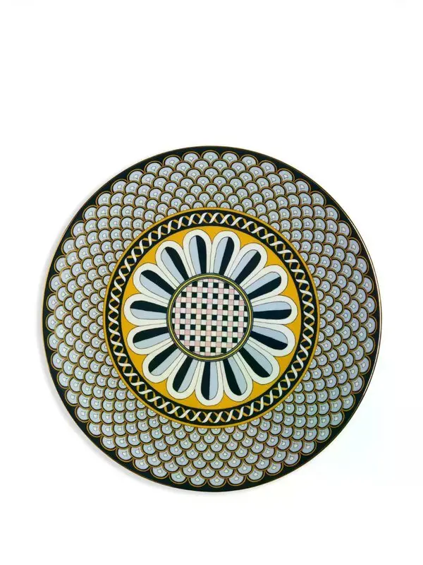 La DoubleJ Floral-print Platter - Blue