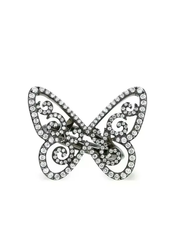 Messika 18kt Gold Arabesque Diamond Cocktail Ring - Black
