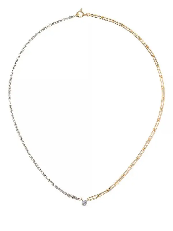 Yvonne Léon 18kt White And Yellow Gold Mixed Chain Diamond Necklace - Silver
