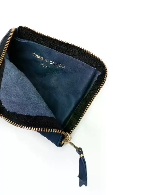 Comme Des Garçons Zipped Leather Wallet - Blue