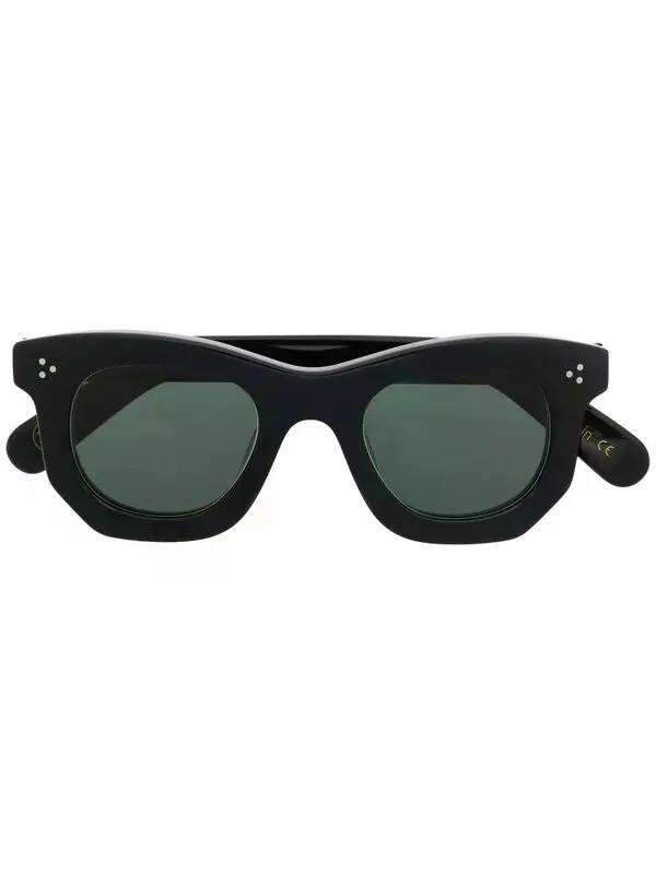 LESCA Ogre Geometric-frame Sunglasses - Black