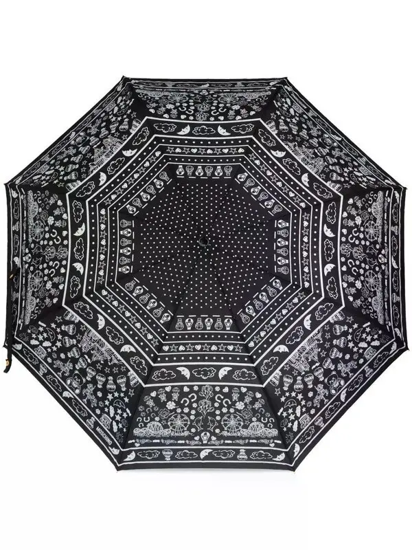Moschino Graphic-print Umbrella - Black