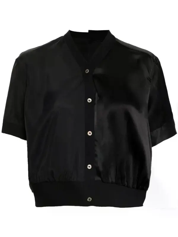 JNBY V-neck Button-down Shirt - Black