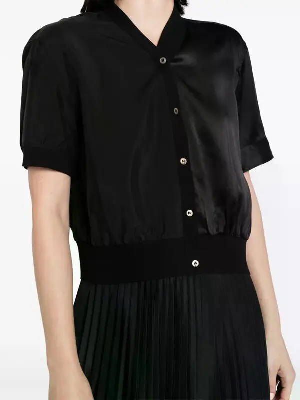 JNBY V-neck Button-down Shirt - Black